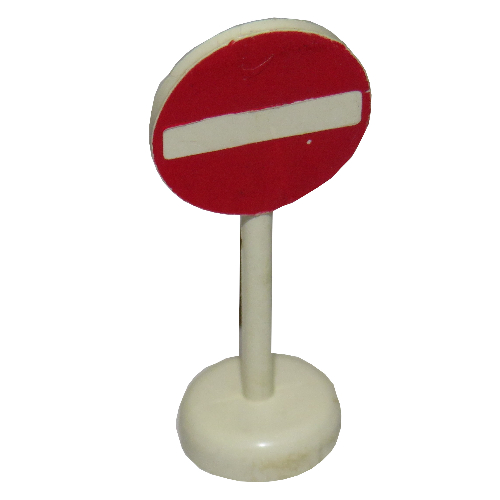 LEGO PART upn0152pr0002 Road Sign Old Round with No Thoroughfare Print ...