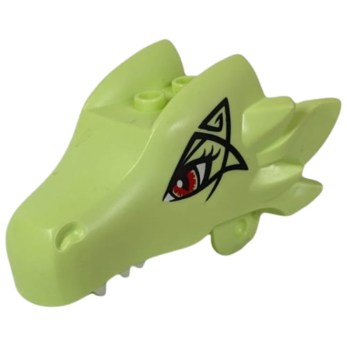 LEGO PART 24196pr0005 Creature Body Part, Dragon Head Upper Jaw with 2 ...