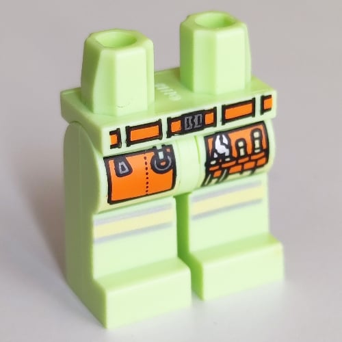 LEGO PART 970c40pr0001 Hips and Yellowish Green Legs with Orange ...