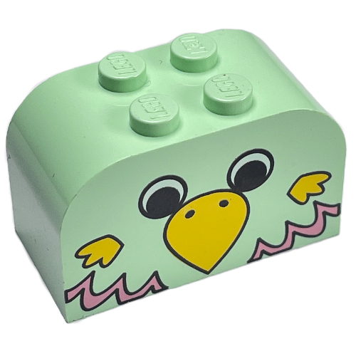 LEGO PART 4744pr0011 Brick Curved 2 x 4 x 2 Double with Parrot Head ...