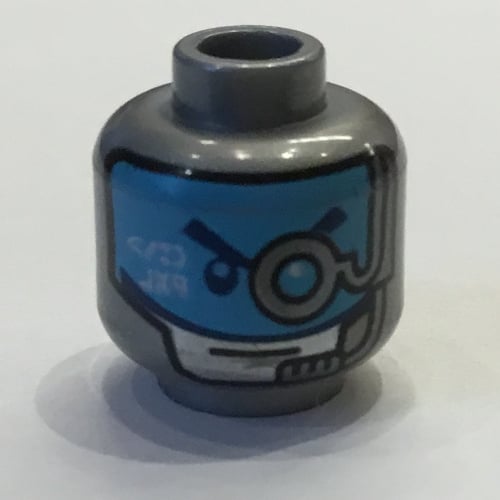 LEGO PART 3626cpr1570 Minifig Head Zane, Silver and Blue Eyes, Gray ...