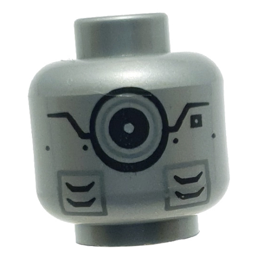 LEGO PART 28621pr4056 Minifig Head Zane, Metallic Blue Eyes, Silver ...