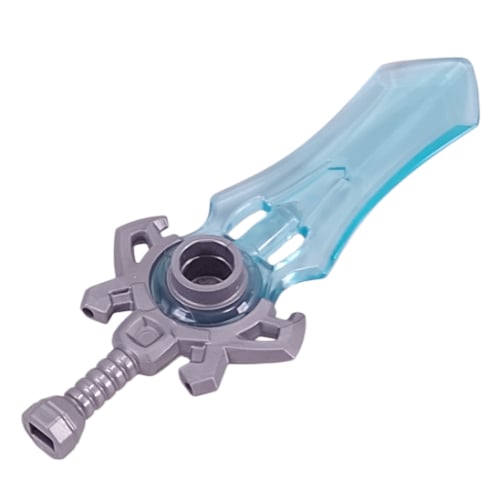 LEGO PART 7602pat0003 Weapon, Sword Large with Trans-Light Blue Blade ...