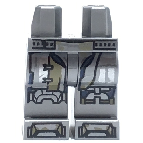 LEGO PART 970c30pr1683 Hips and Flat Silver Legs with Dark Blue/Tan ...