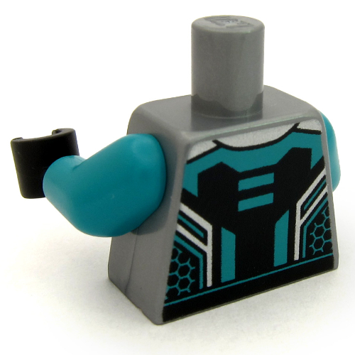 LEGO PART 973c46h03pr6772 Torso, Racing Suit, Dark Turquoise/Black ...