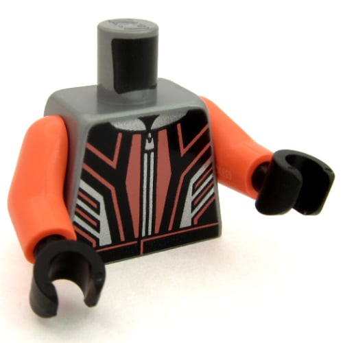 LEGO PART 973c60h03pr6771 Torso, Racing Suit, Coral/Black/Silver ...