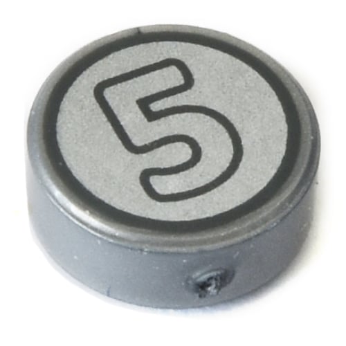 LEGO PART 98138pr0185 Tile Round 1 x 1 with '5' Coin print ...