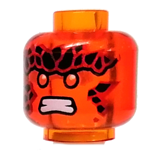 LEGO PART 28621pr0011 Minifig Head Cole, Red Eyes, Black Scales, Angry ...