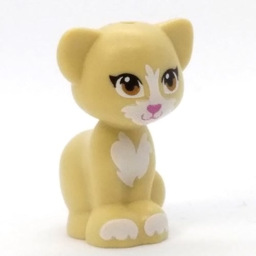 LEGO PART 11602pr0015 Animal, Cat, Sitting with Brown Eyes, Dark Pink ...