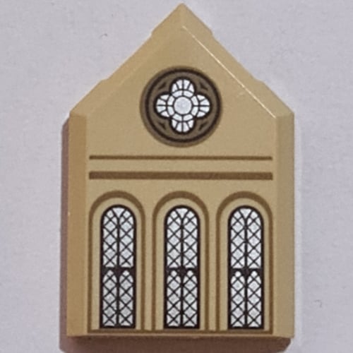 LEGO PART 22385pr0146 Tile Special 2 x 3 Pentagonal with Arched Windows ...