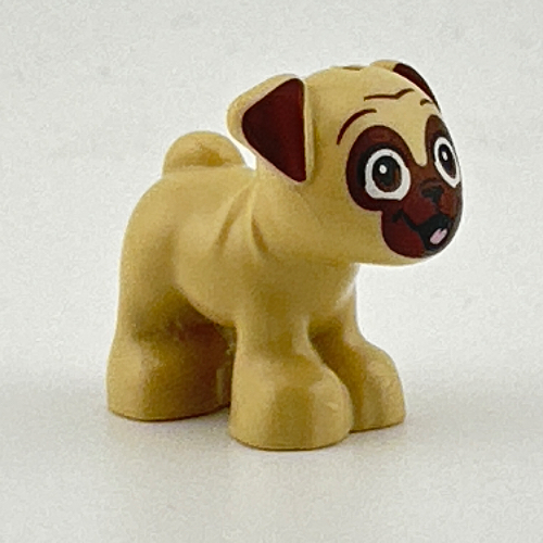 LEGO PART 24111pr0045 Animal, Dog, Pug - Standing with Wide Reddish ...