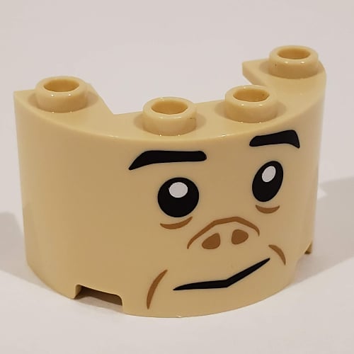 LEGO PART 24593pr0011 Cylinder Half 2 x 4 x 2 with 1 x 2 Cutout with ...