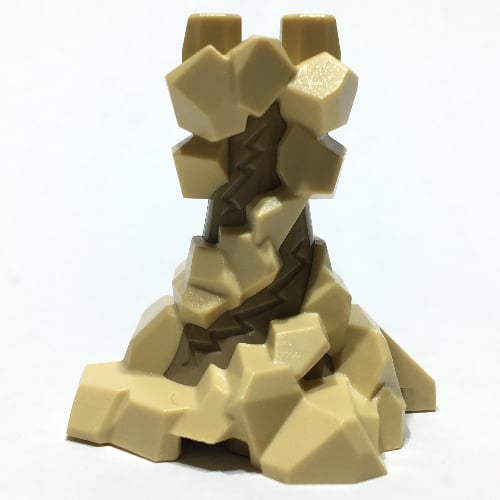 LEGO PART 28376pat0002 Lower Body, Swirling Rocks over Dark Tan Cone ...