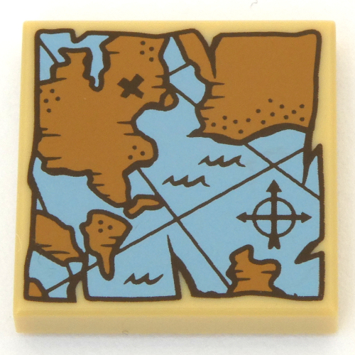 LEGO PART 3068bpr0302 Tile 2 x 2 with Treasure Map with Compass and ...