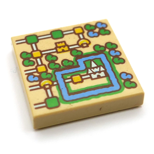 LEGO PART 3068bpr0697 Tile 2 x 2 with Super Mario Bros. 3 Map print ...