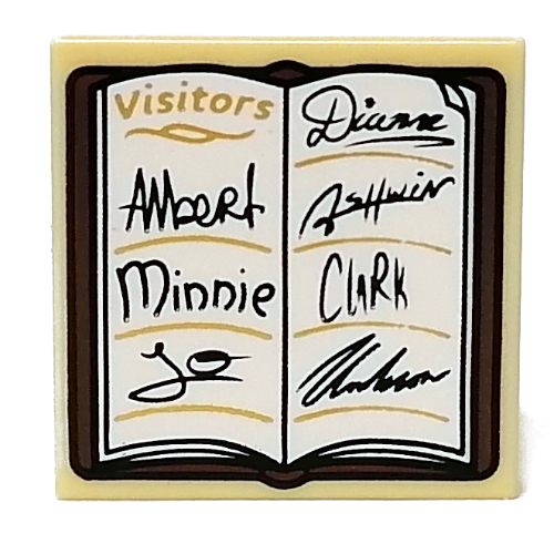 LEGO PART 3068bpr0582 Tile 2 x 2 with Guest Book, 'VISITORS' print ...