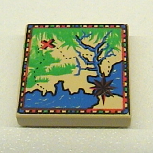 LEGO PART 3068bpr9955 Tile 2 x 2 with Map Adventurers: Jungle and Delta ...