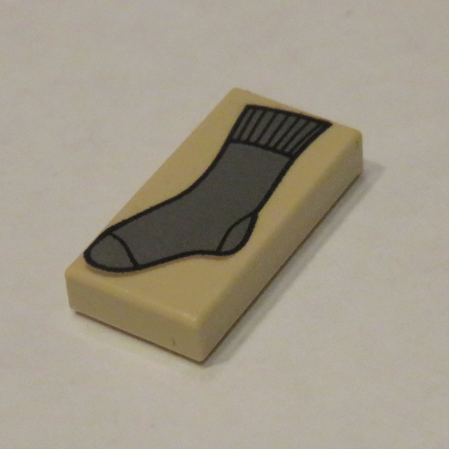 LEGO PART 3069bpr0113 Tile 1 x 2 with Sock Print | Rebrickable - Build ...