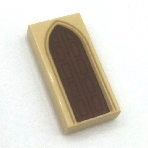 LEGO PART 3069bpr0391 Tile 1 x 2 with Arched Wooden Door print ...