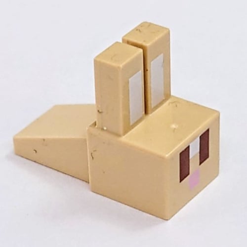 LEGO PART 35525pr0005 Animal Body Part, Rabbit Head Blocky with White ...