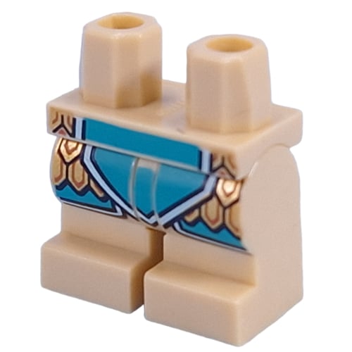 LEGO PART 37364c26pr0001 Hips and Tan Medium Legs with Dark Turquoise ...
