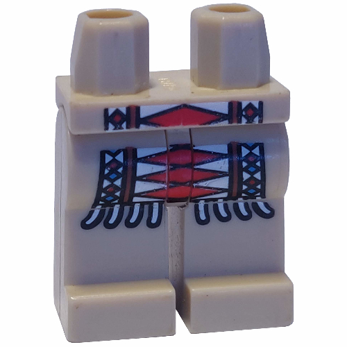 LEGO PART 970c26pr0189 Hips and Tan Legs with White Indian Fringe and ...