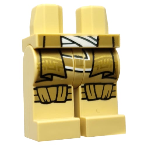 LEGO PART 970c26pr0001 Hips and Tan Legs with Dark Tan Robe Ends, Knee ...