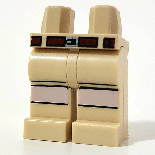 LEGO PART 970c26pr2477 Hips and Tan Legs with Reddish Brown Belt, Light ...