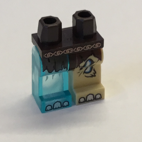LEGO PART 970l26r65pr0667 Hips and Tan Left Leg, Trans-Light Blue Right ...