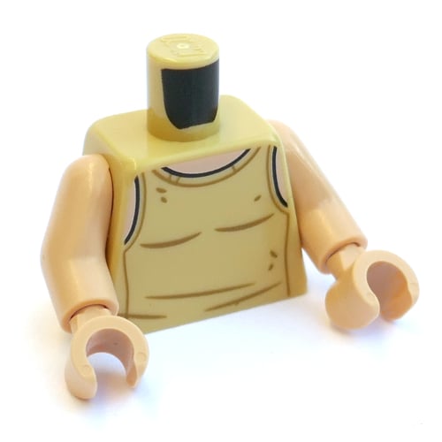 LEGO PART 973c02h02pr6154 Torso Vest, Creases and Stains Print, Light ...