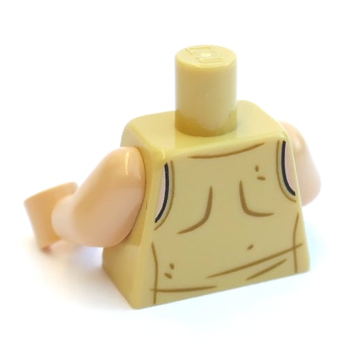 LEGO PART 973c02h02pr6154 Torso Vest, Creases and Stains Print, Light ...