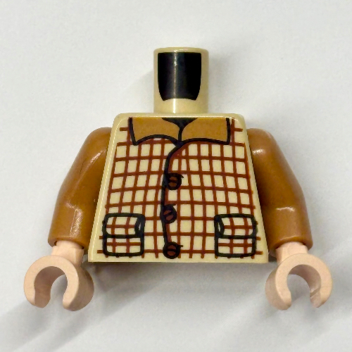 LEGO PART 973c23h02pr0003 Torso, Reddish Brown Checkered Shirt, Medium ...