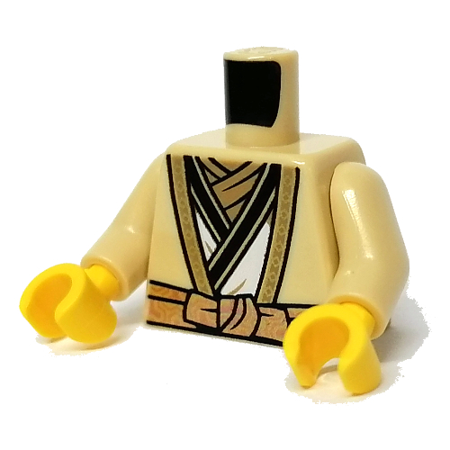 LEGO PART 973c26h01pr0008 Torso Robe, White Under Robe, Trim, Belt ...