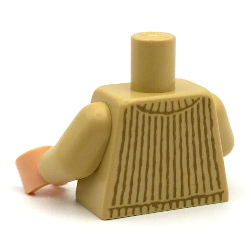 LEGO PART 973c26h02pr6993 Torso, Knitted Sweater, Red Shirt print, Tan ...