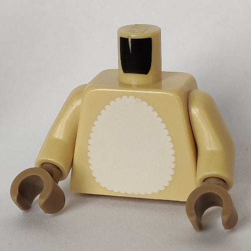 LEGO PART 973c26h11pr5113 Torso White Fur Stomach, Zipper on Back Print ...