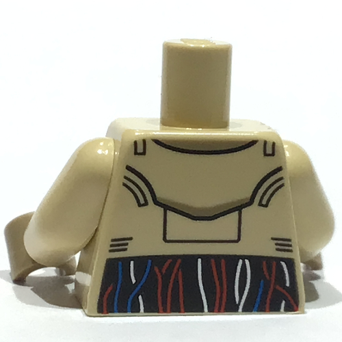 LEGO PART 973c26h11pr6821 Torso, Droid Paneling, Red/Blue/Silver Wires ...