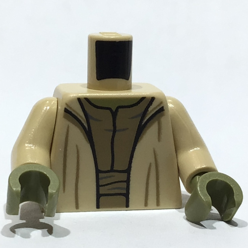LEGO PART 973c26h20pr6770 Torso Robe, Dark Tan Undershirt, Olive Green ...