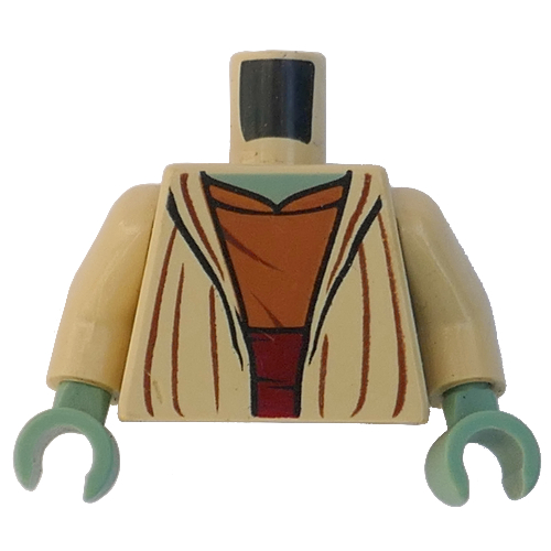 LEGO PART 973c26h25pr1458 Torso Robe, Open, Dark Orange Shirt with Sash ...