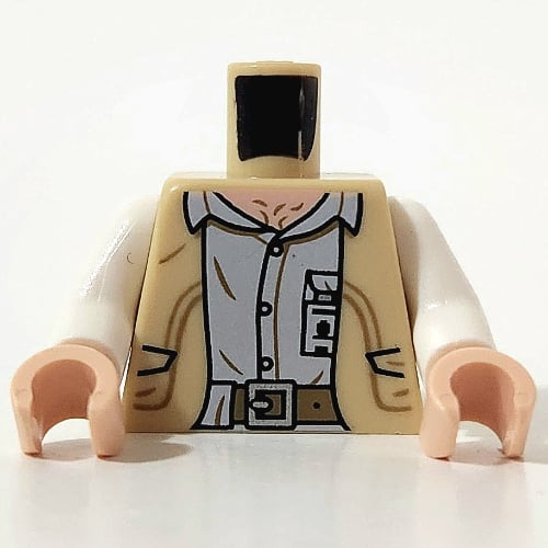 LEGO PART 973c27h02pr6588 Torso, Jacket, Dark Tan Belt, White Shirt, ID ...