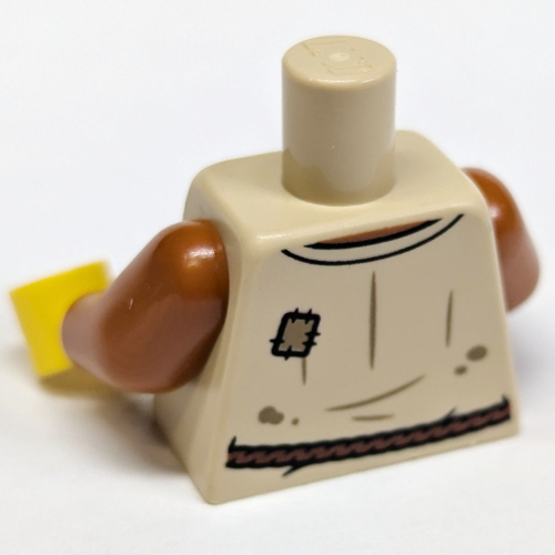 LEGO PART 973c41h01pr7098 Torso, Tunic, Nougat Laces, Reddish Brown ...