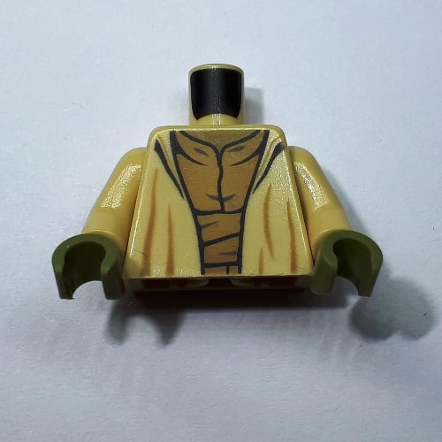 LEGO PART 973c26h20pr2367 Torso Robe, Dark Tan Undershirt, Olive Green ...