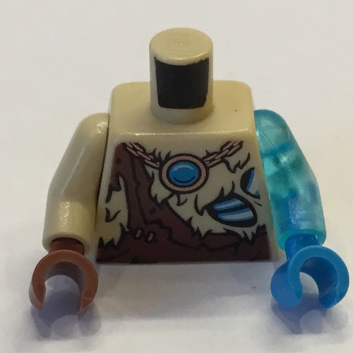 LEGO PART 973d25pr2674 Torso, Odd Arms and Hands, Fur with Ragged Brown ...