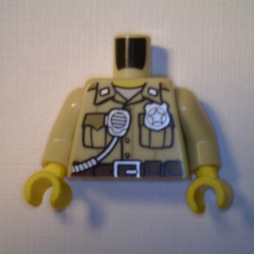 LEGO PART 973c26h01pr2879 Torso Shirt with Pockets, Silver Radio and ...