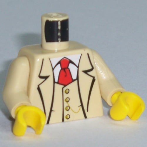LEGO PART 973c26h01pr0172 Torso Suit Jacket with Vest and Red Tie Print ...