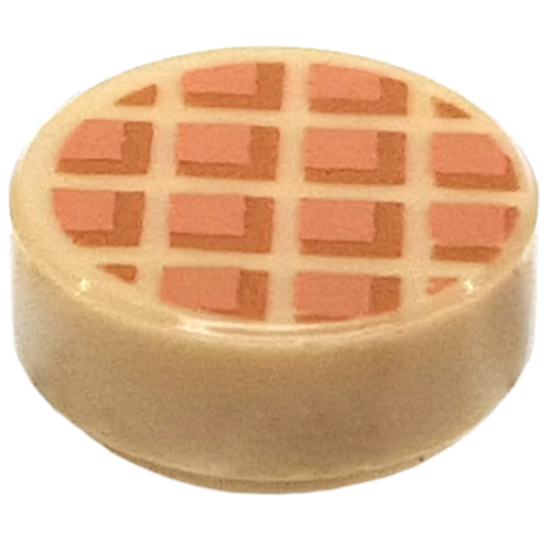 LEGO PART 98138pr0121 Tile Round 1 x 1 with Waffle, Dark Orange Edges ...