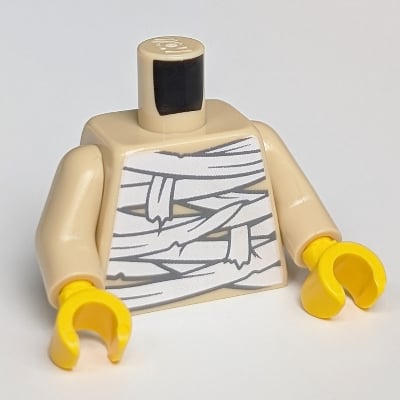 LEGO PART 973c26h01pr9996 Torso White Bandage Wrapping Print, Tan Arms ...