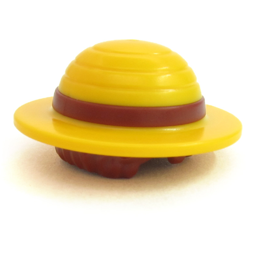 LEGO PART 112400pat0001 Straw Hat with Dark Red Hair, Dark Red Band ...