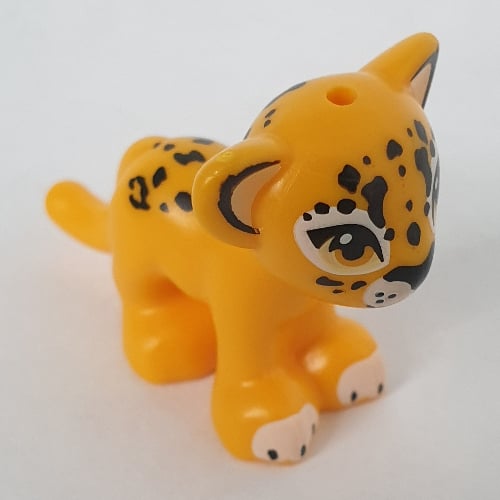 LEGO PART 14734pr0009 Animal, Big Cat Cub, Leopard with Bright Orange ...