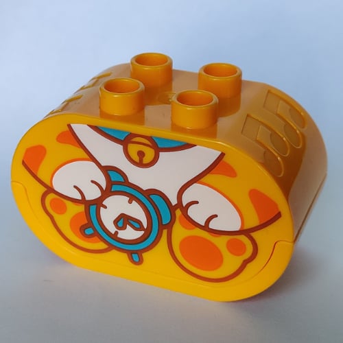 LEGO PART 1480c01pr0001 Duplo Sound Brick 2 x 4 x 2 Rounded Ends with ...