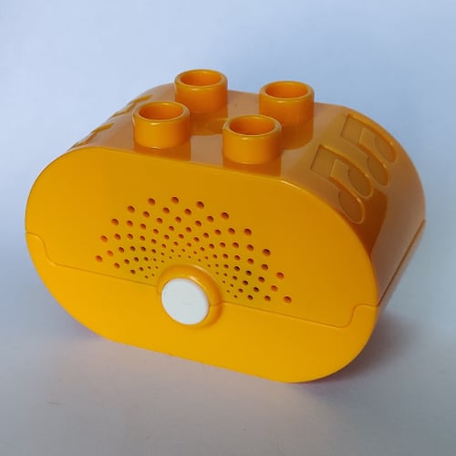 LEGO PART 1480c01pr0001 Duplo Sound Brick 2 x 4 x 2 Rounded Ends with ...